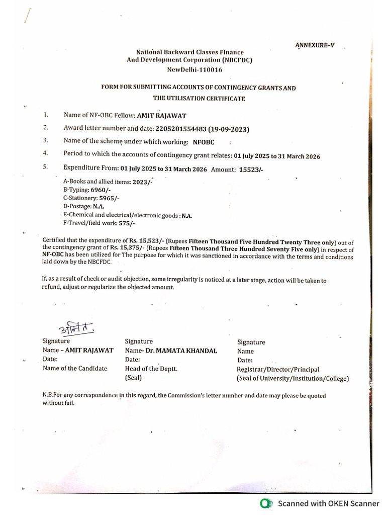 Contingency Form 2026 | PDF