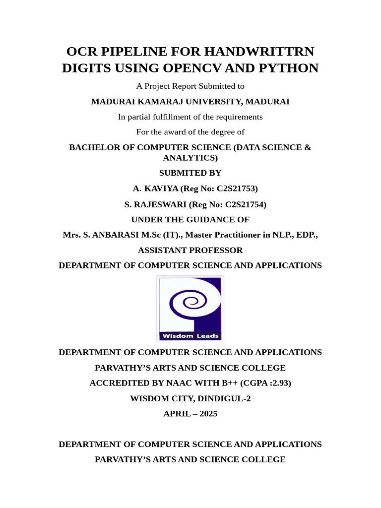 32 Ocr Pipeline For Handwrittrn Digits Using Opencv and Python | PDF ...
