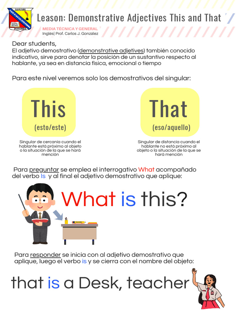 Demonstrative Adjectives This and That_042419 | PDF | Familias de ...