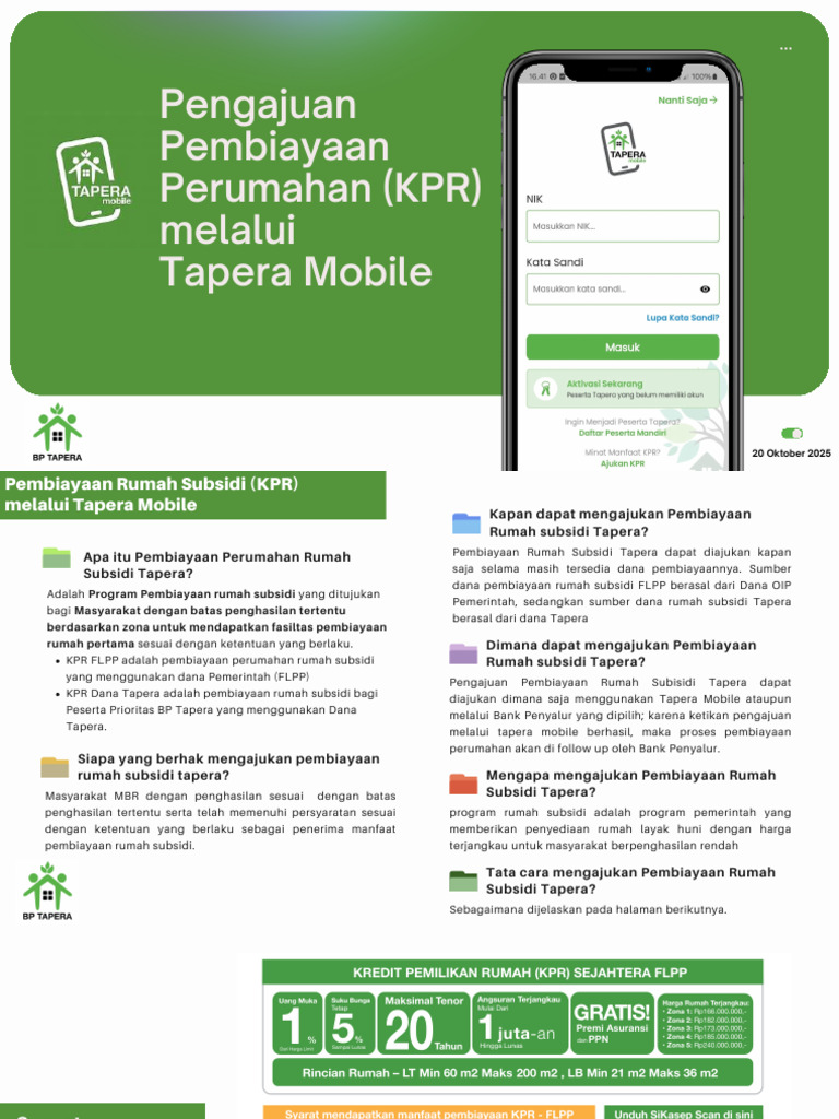Panduan Pengajuan KPR FLPP Melalui Tapera Mobile | PDF