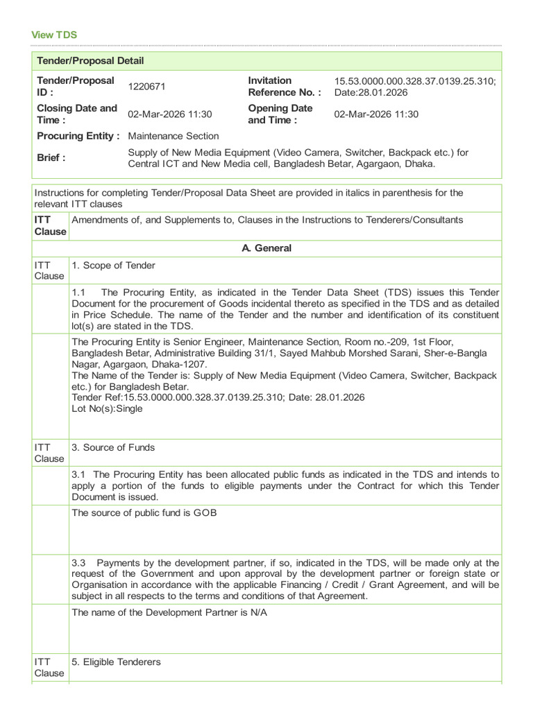 Section2 - Tender Data Sheet - 2026-02-22T123500.395 | PDF | Taxes ...