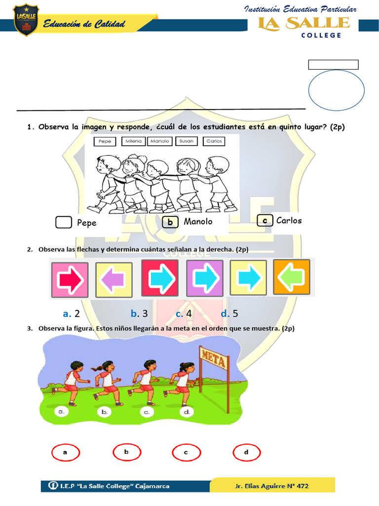 Evaluación Diagnóstica de Matemática 1ro L | PDF