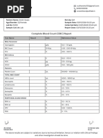 Complete Blood Count Test Results | PDF