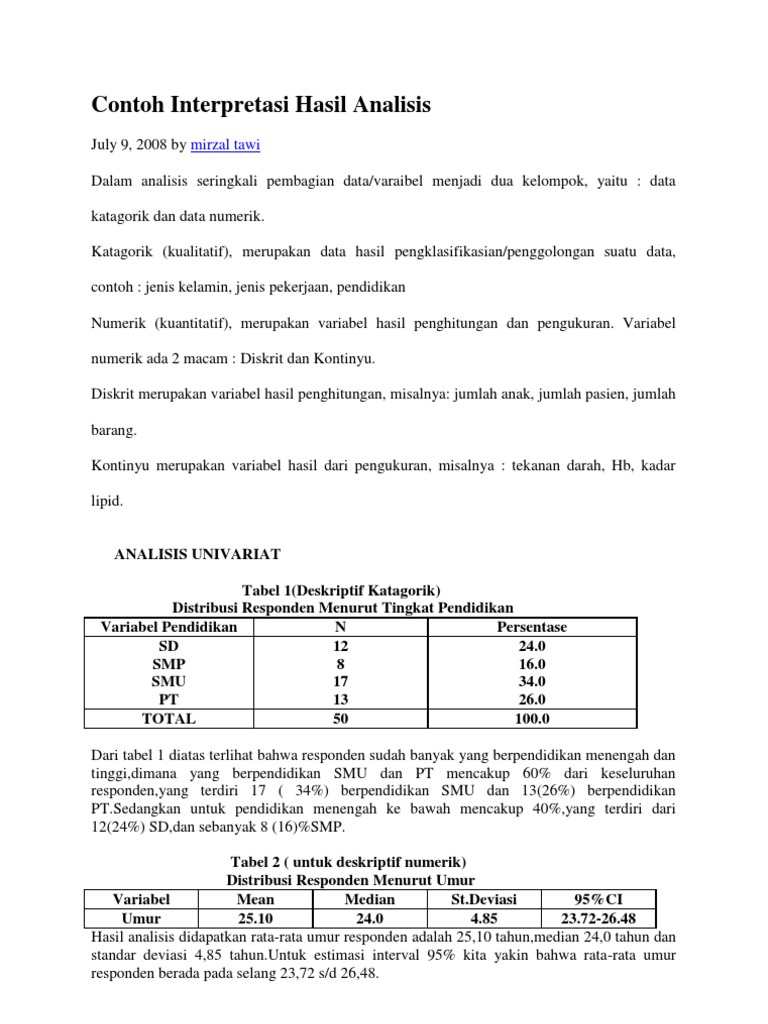 Contoh Interpretasi Hasil | PDF