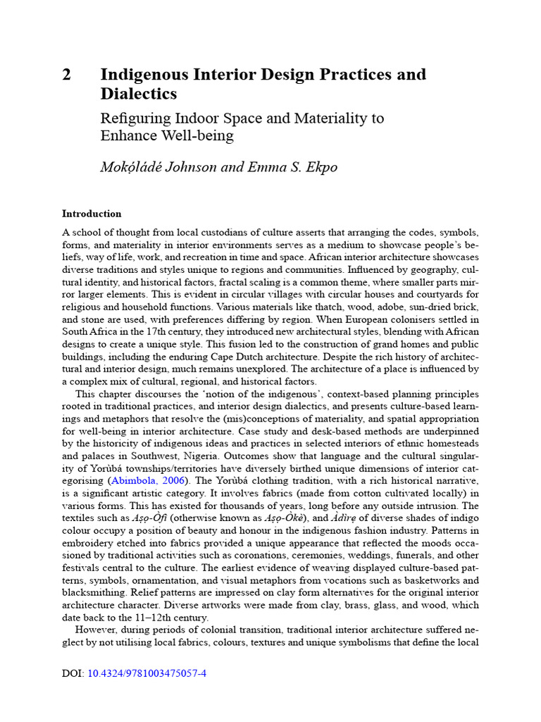Indigenous Interior Design Practices and Dialectics - 26!03!10!18!26 ...