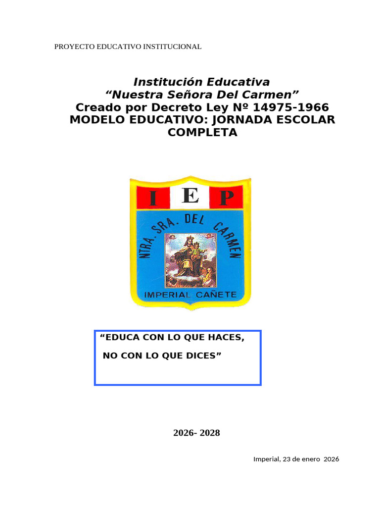 Pei-Nsc-2026 - 2028 | PDF | Plan de estudios | Evaluación
