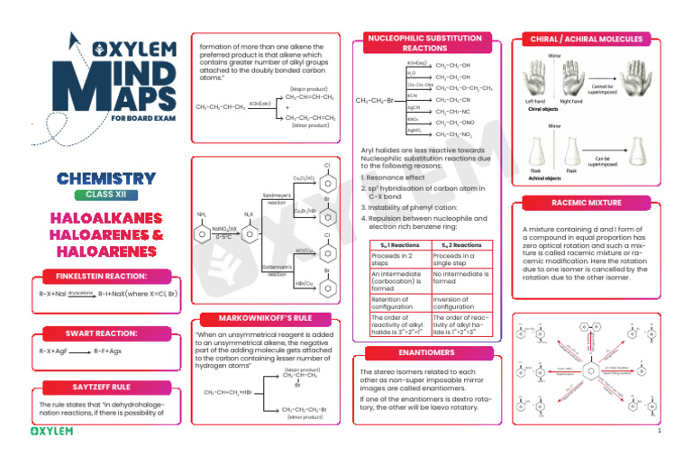 HALOALKANES AND HALOARENES Mind Map | PDF | Chemical Substances ...
