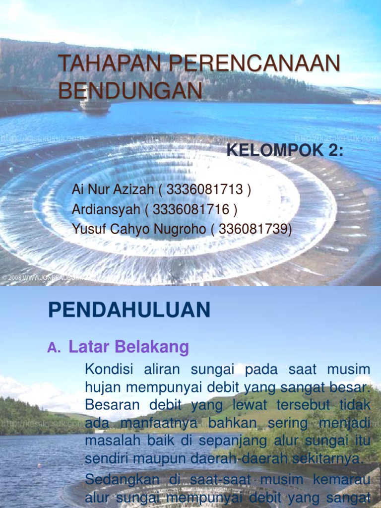 Tahapan Perencanaan Bendungan | PDF