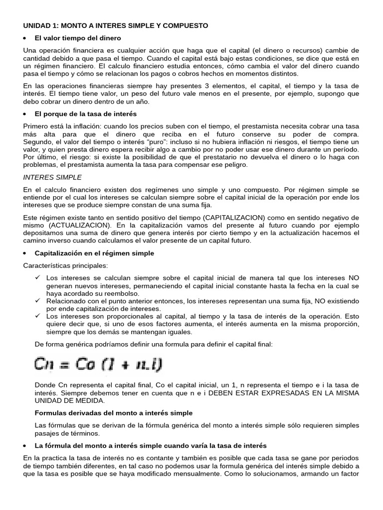 Interes Simple y Compuesto | PDF | Interés | Inflación