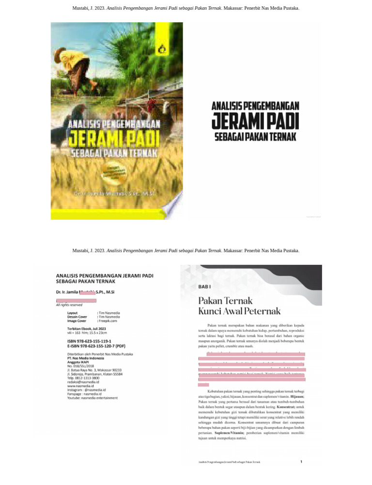 Mustabi, J. 2023. Analisis Pengembangan Jerami Padi Sebagai Pakan ...