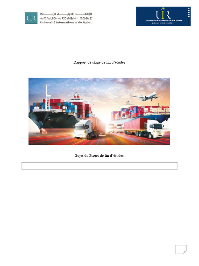Rapport PFE Master | PDF | Maroc | Transport