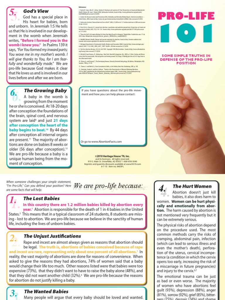 40 Days For Life Brochure: ProLife 101 | Abortion | Anti Abortion Movements