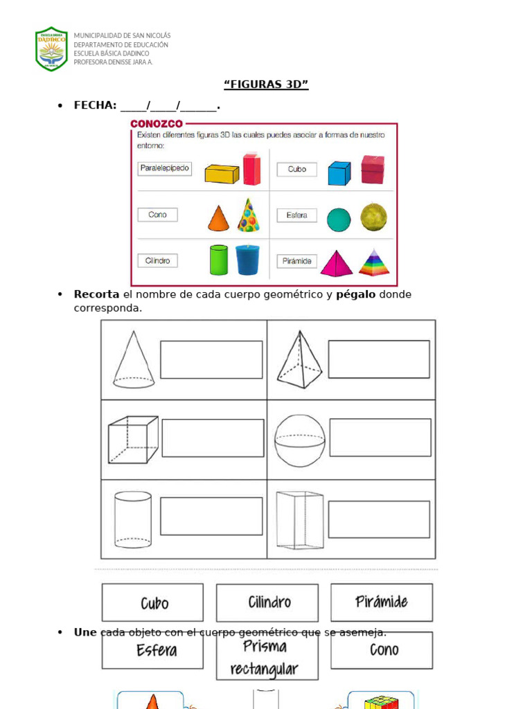 Figuras 2D y 3D 1° Básico | PDF