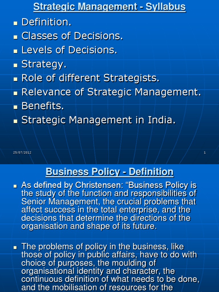Strategic Management Overview and Concepts | PDF