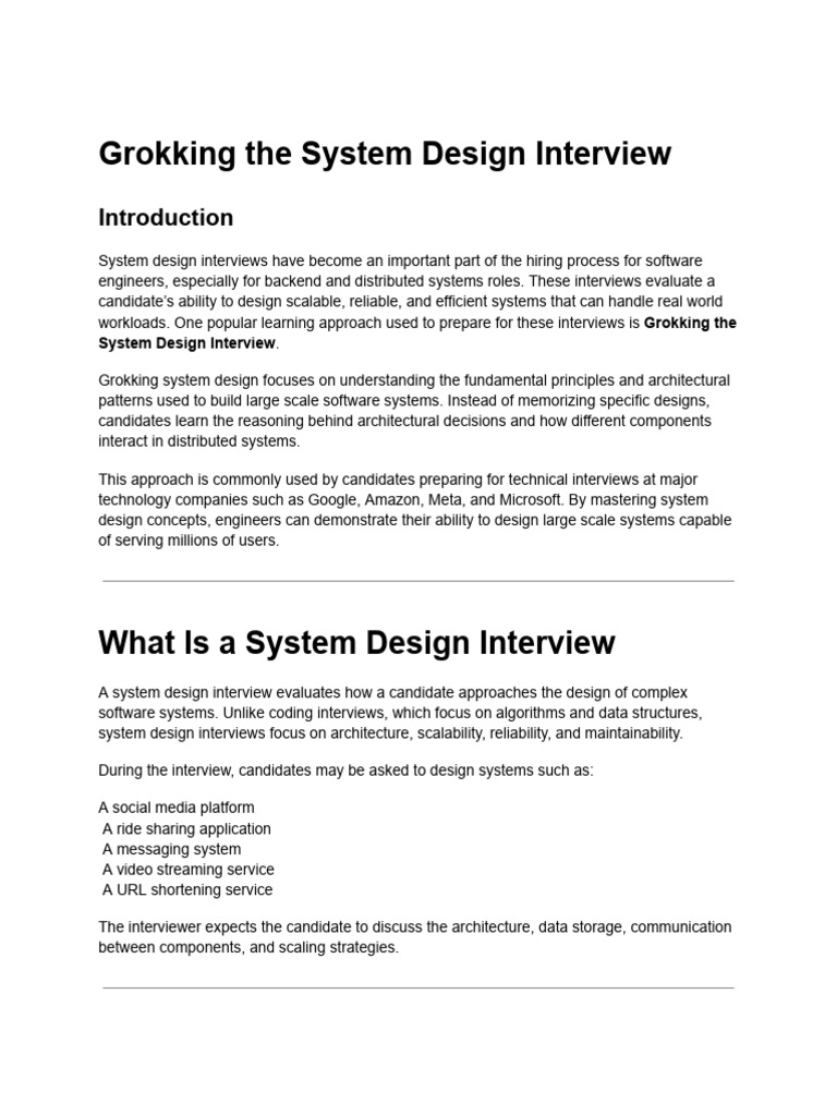 Grokking The System Design Interview Pdf