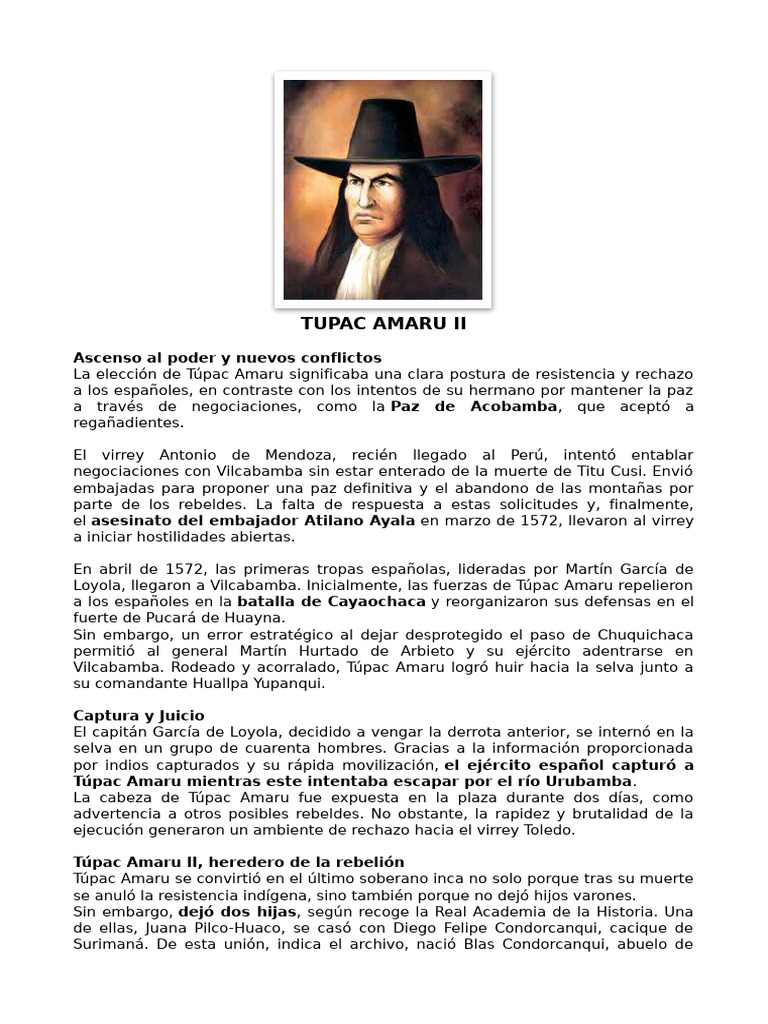 Tupac Amaru II - Vida | PDF