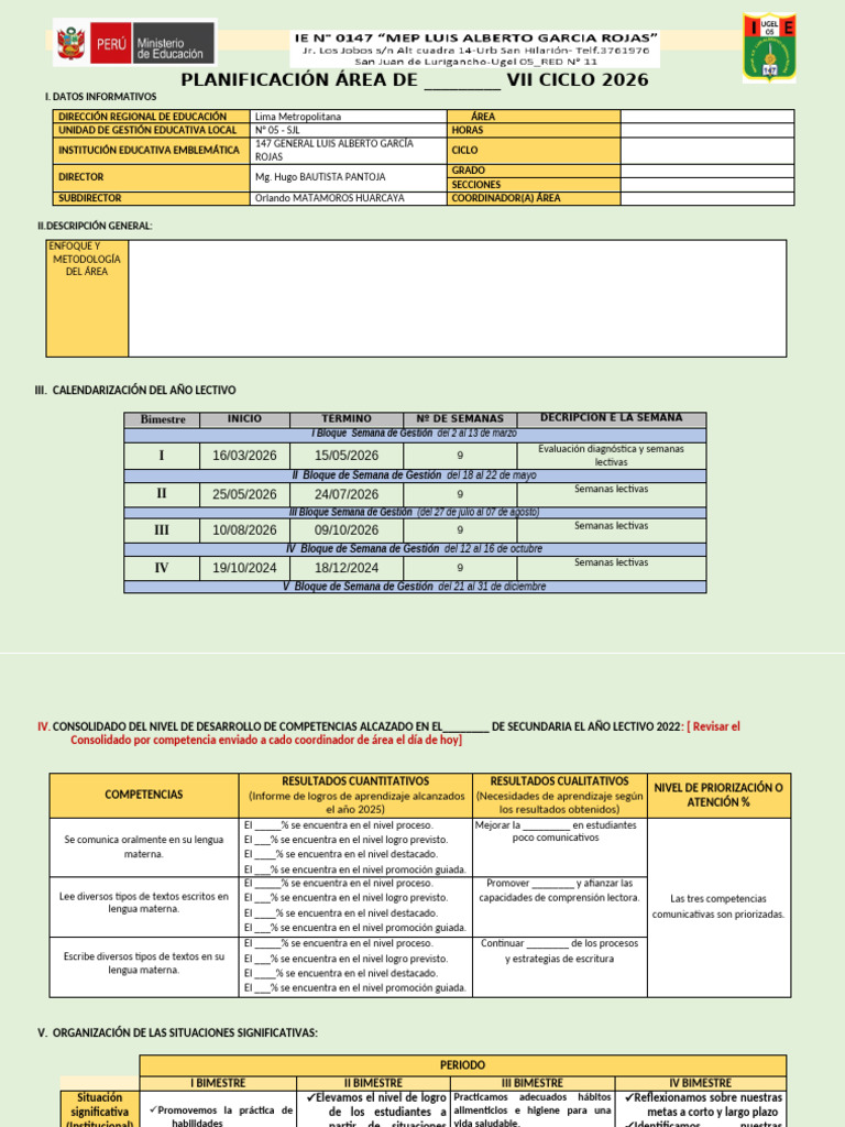 Planificación Anual 2026 -Versión Final | PDF | Evaluación | Aprendizaje