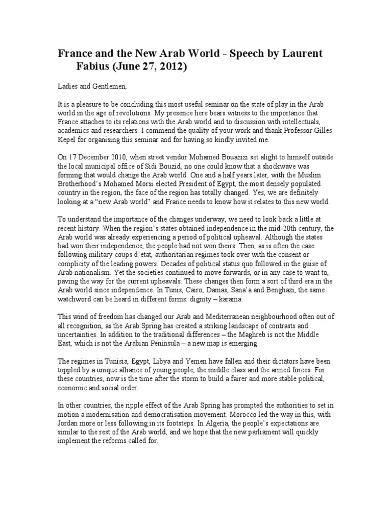 France and The New Arab World | PDF | Syria | Islamism