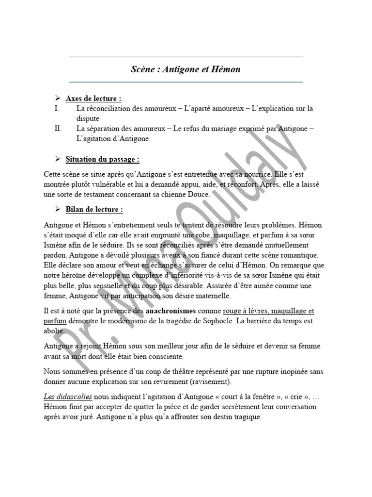 Scène Antigone Et Hémon | PDF
