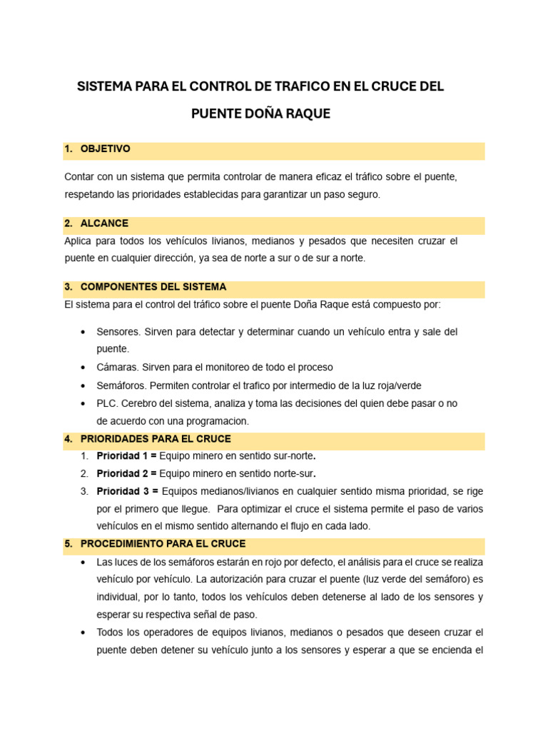 Instrucciones para Cruzar El Puente Doña Raque v3 | PDF | Semáforo ...