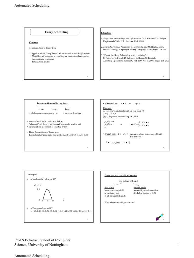 Fuzzy Scheduling: Literature | PDF | Fuzzy Logic | Applied Mathematics
