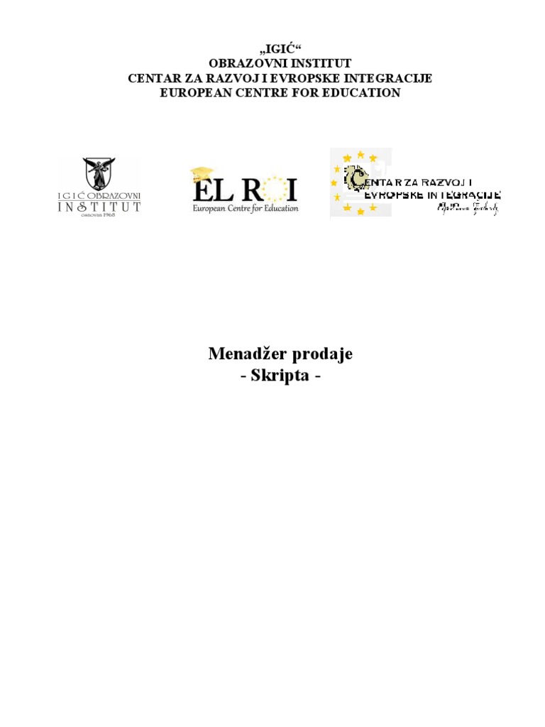 Skripta Menadzer Prodaje | PDF