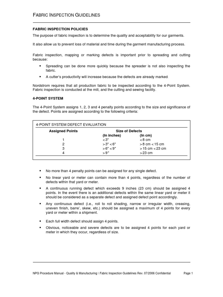 NPG Fabric Inspection | PDF | Knitting | Yarn