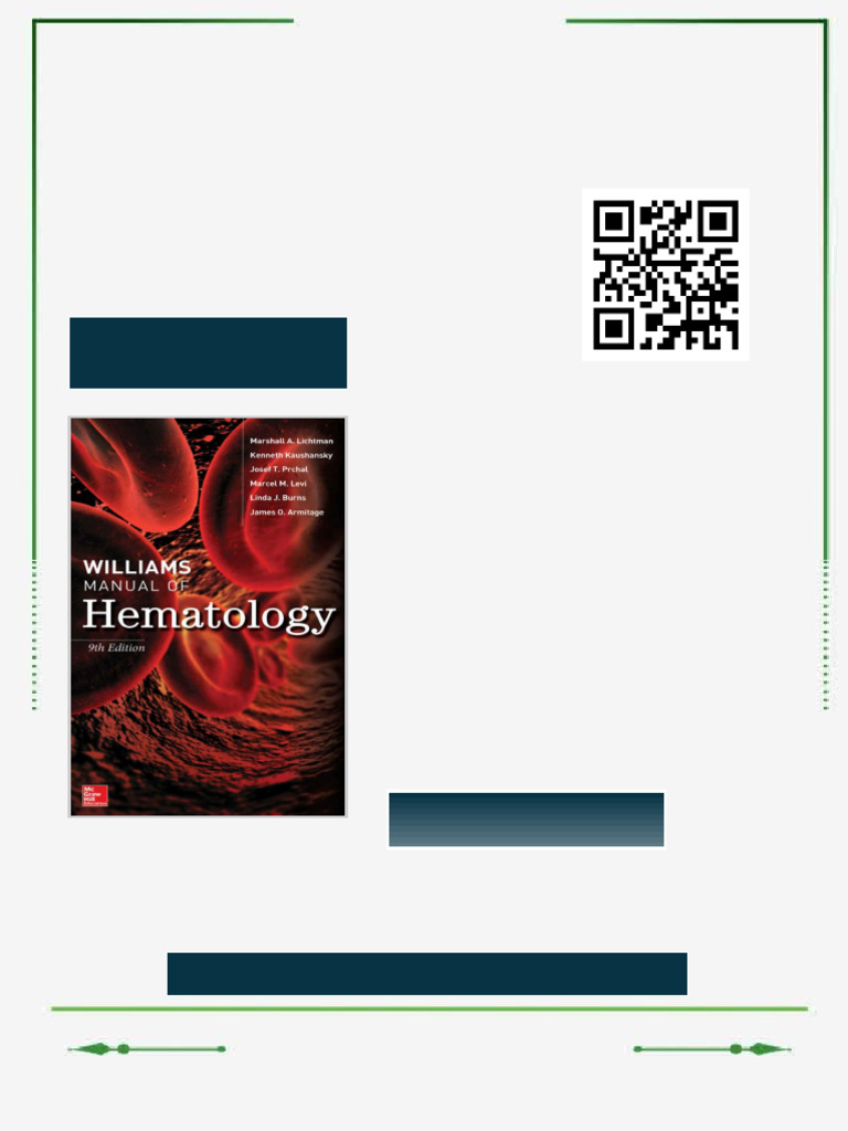 Williams Manual of Hematology, Ninth Edition Marshall A. Lichtman ...