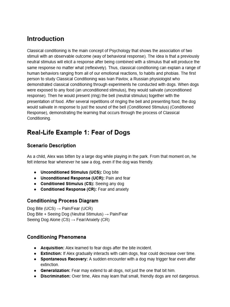 AP Psychology - DL - Exploring Classical Conditioning in Everyday Life ...