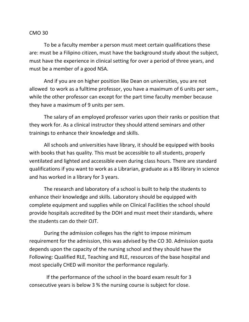 Cmo 30 | PDF | Nursing | Curriculum