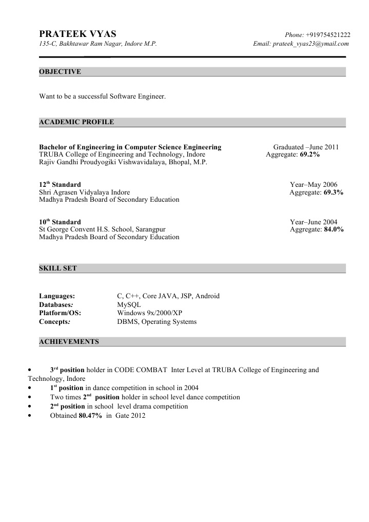 Resume Prateek Vyas | PDF | Application Software | Engineering