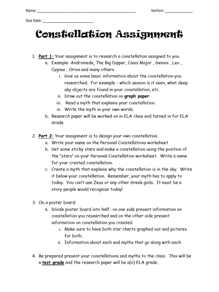 Constellation Project | PDF | Constellation | Stars