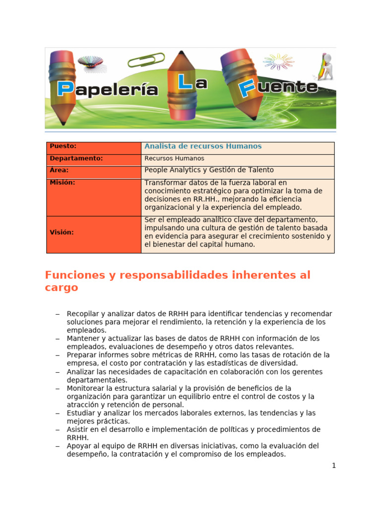Job Profile File Word | PDF | Gestión de recursos humanos | Economias