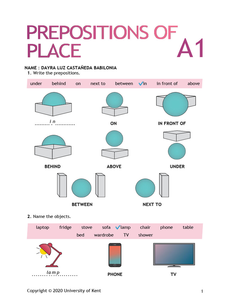 Prepositions of Place A1 - DAYRA | PDF | Chess Openings | Chess Theory