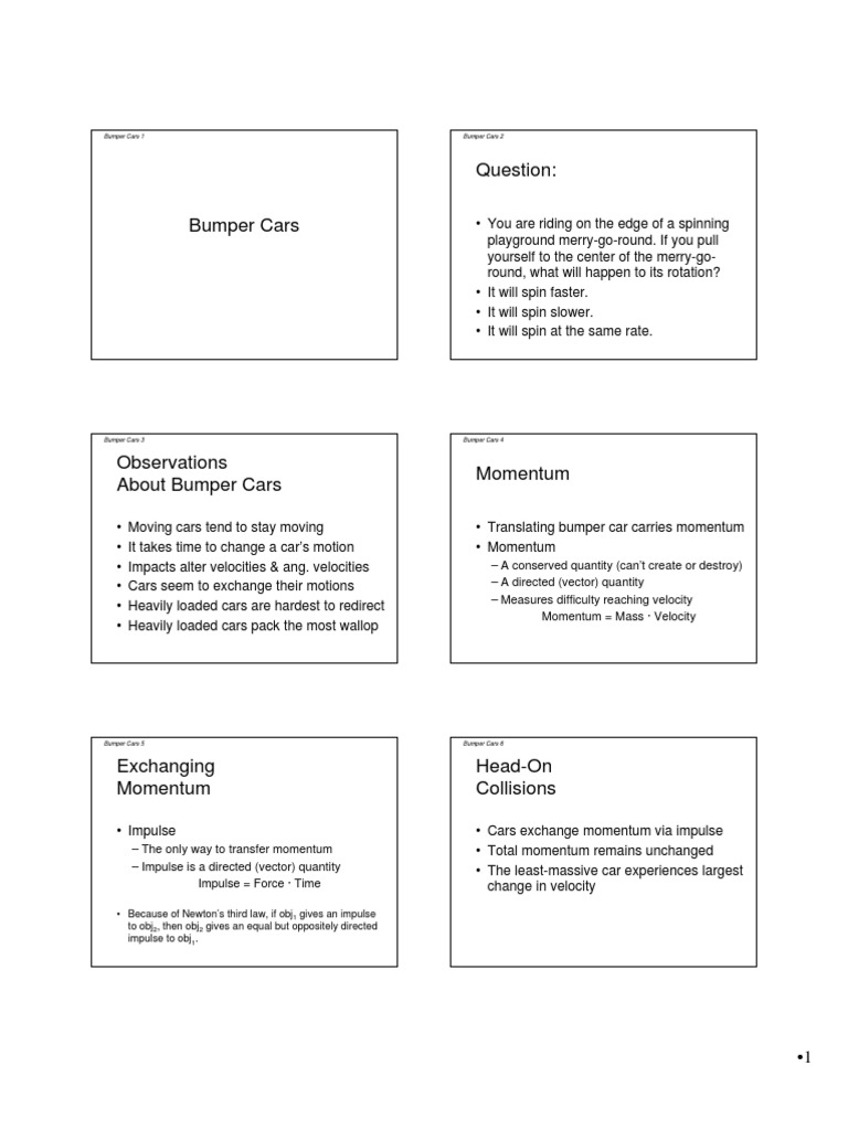 Bumper Cars | PDF | Angular Momentum | Momentum