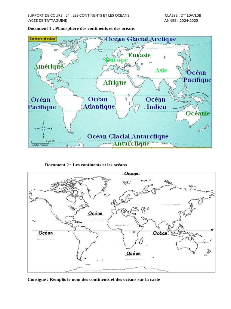 Document 1oceans Et Continents 2 | PDF