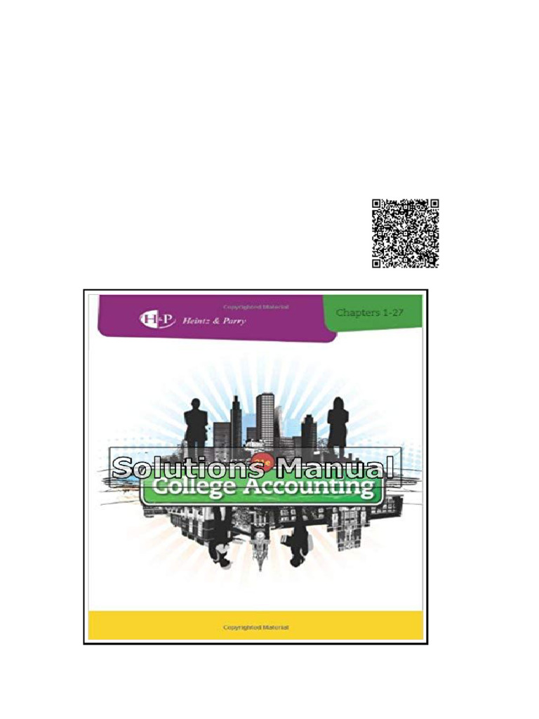College Accounting Chapters 1 27 21st Edition Heintz Solutions Manual ...