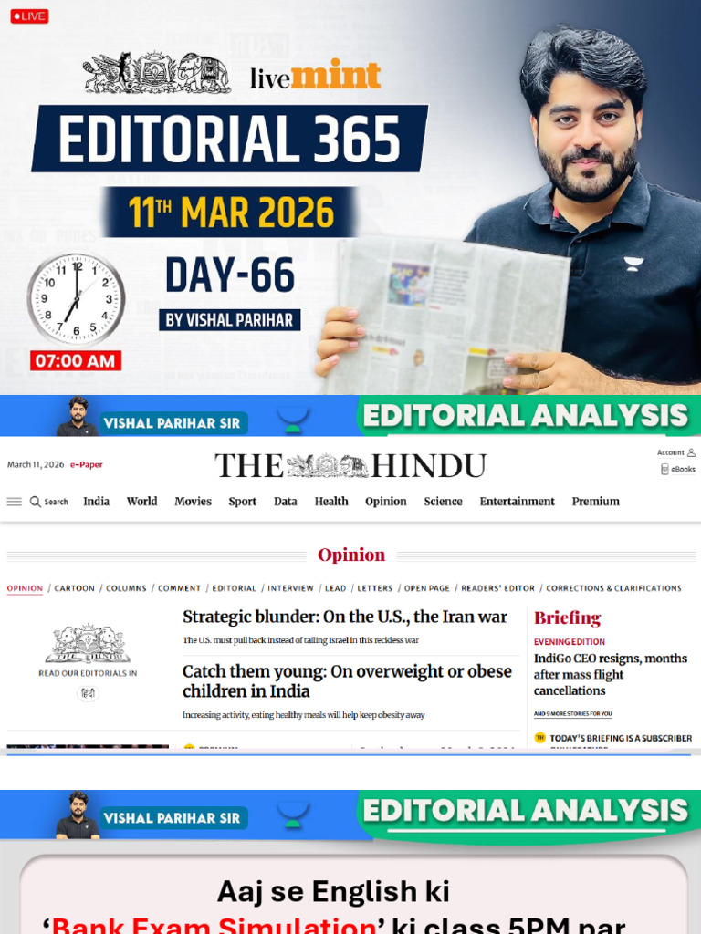 11 March 2026 Editorial Analysis Livemint Vishalparihar | PDF | Obesity ...