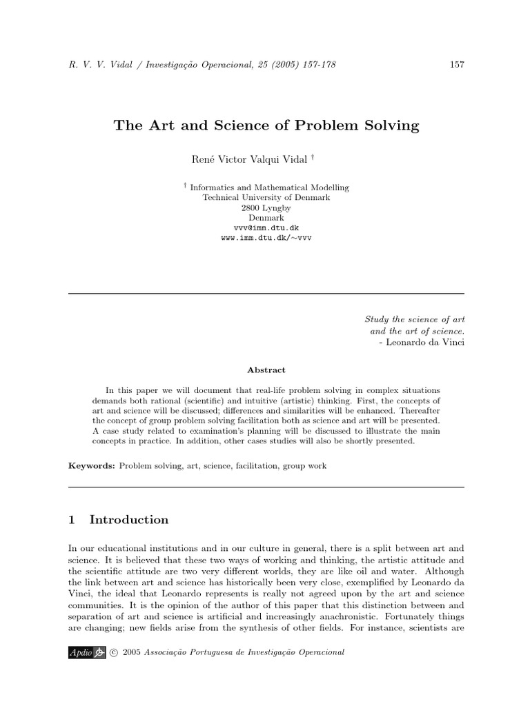 Art and Science of Problem Solving | PDF | Science | Scientific Method