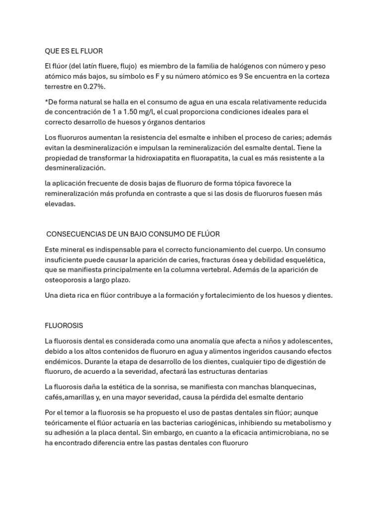 Que Es El Fluor | PDF | Flúor | Fluoruro