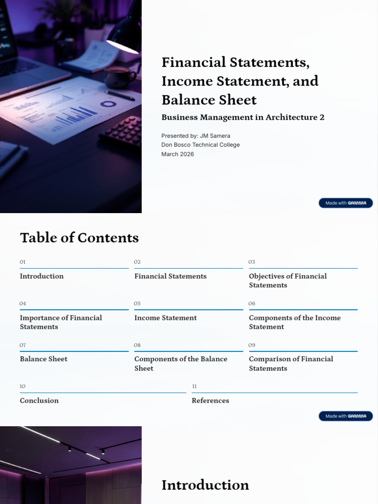 Financial Statements Income Statement and Balance Sheet | PDF | Expense ...