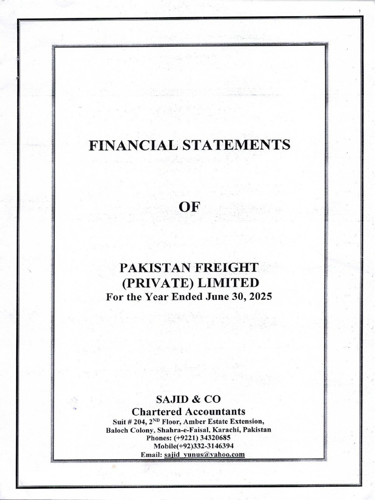 Financial Statement TY 2025-PFPL | PDF
