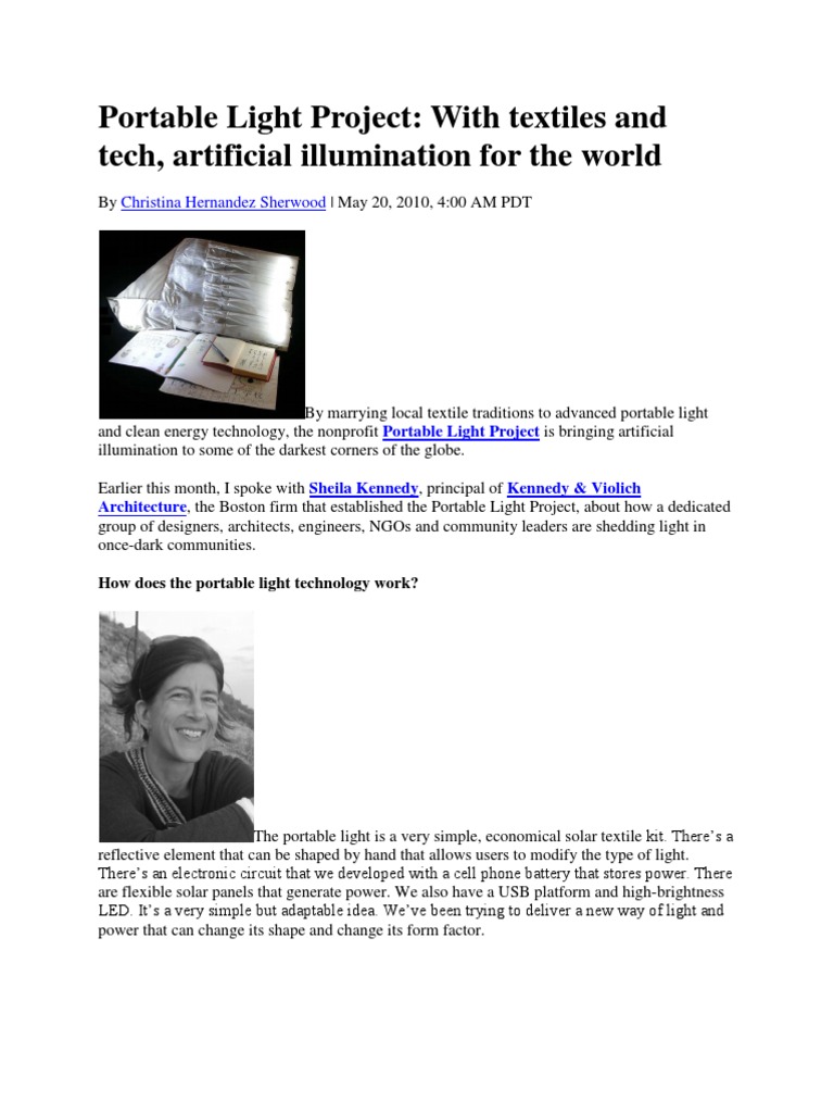 Portable Light Project | PDF | Battery (Electricity) | Lighting