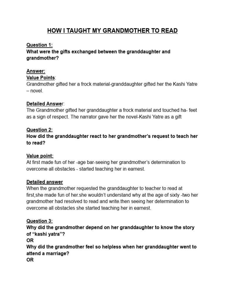 How I Taught My Grandmother To Read | PDF
