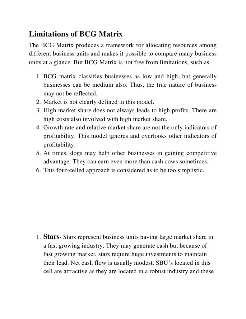 Limitations of BCG Matrix | PDF | Economic Institutions | Marketing
