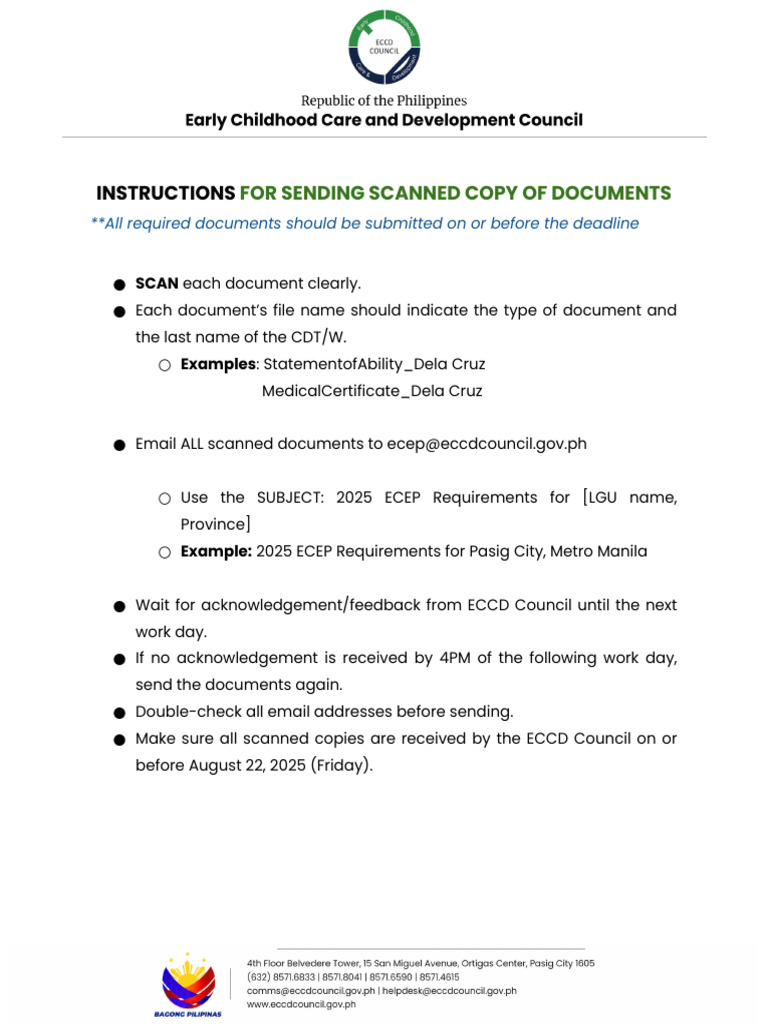 ECEP 2025_Instructions for the Accomplishment of Documentary ...