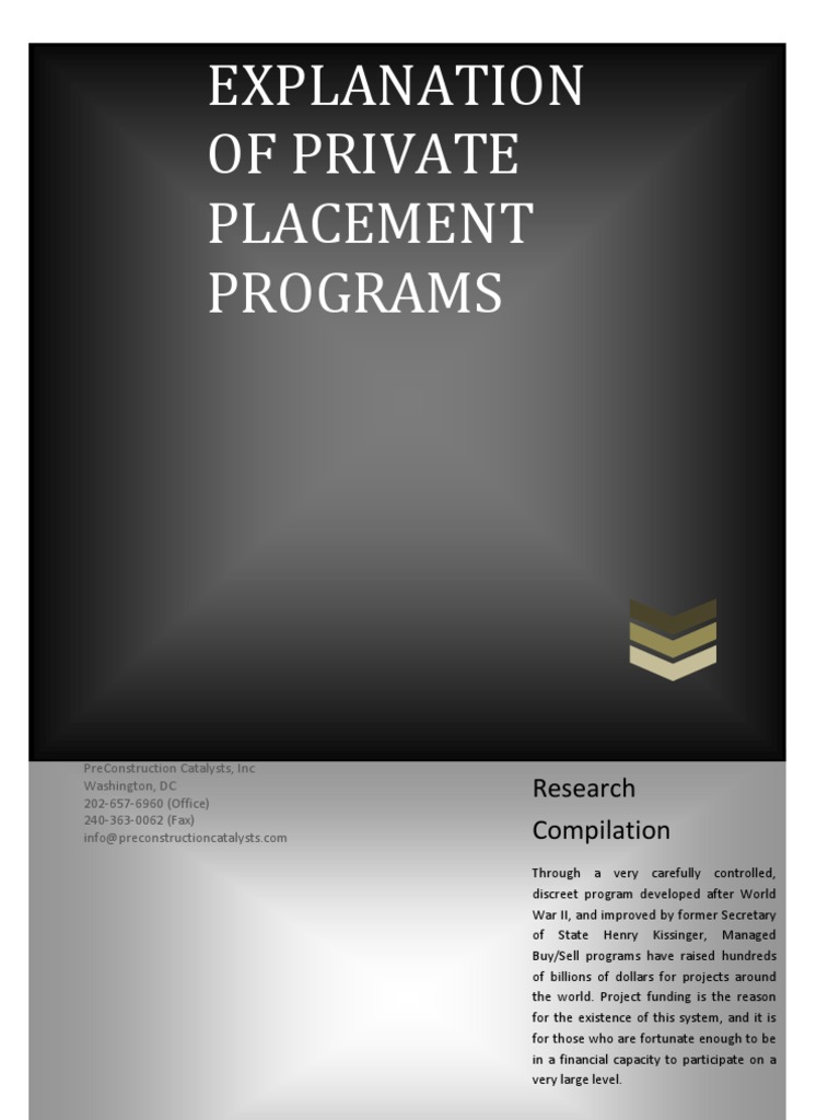 Private Placement Programs Guide | PDF | Arbitrage | Debt