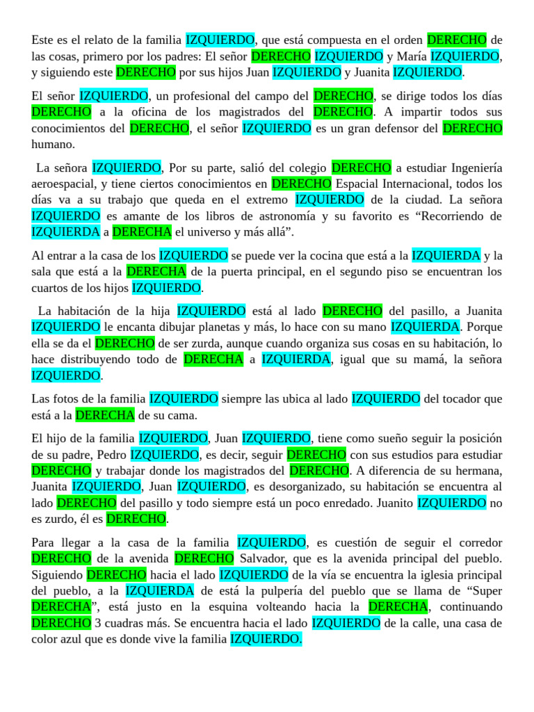 Este Es El Relato de La Familia IZQUIERDO | PDF