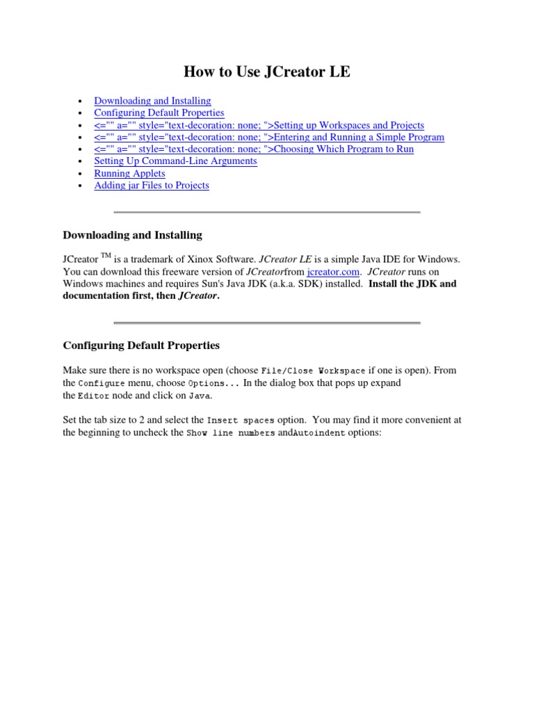 How To Use JCreator LE | PDF | Computer File | Java (Programming Language)