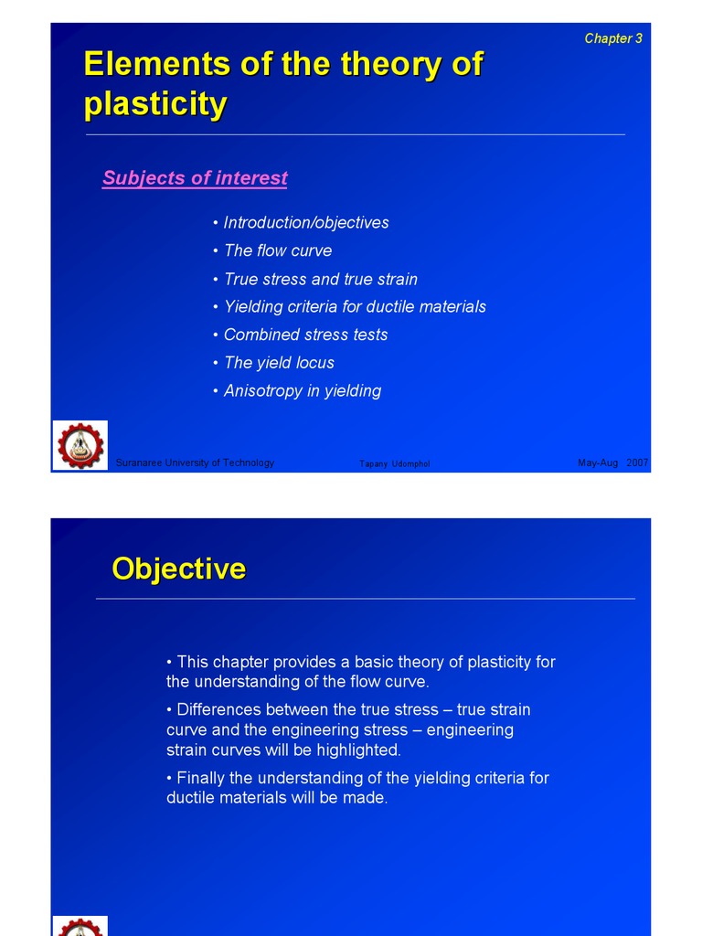 03_Elements of the Theory of Plasticity | Deformation (Engineering ...